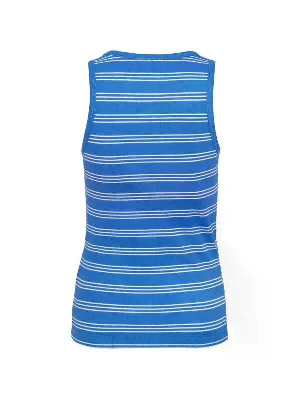 GANNI Striped Ribbed Tank Top - Blue
