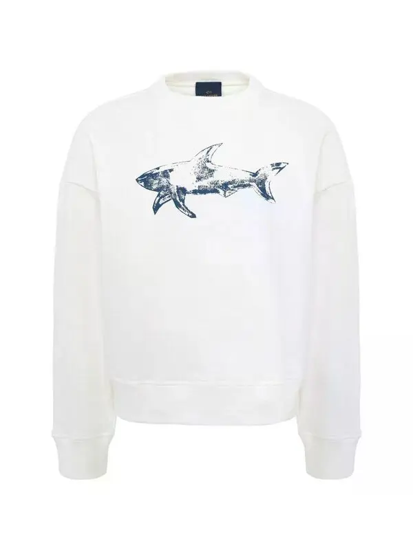 Paul & Shark Shark-print Cotton Sweater - White