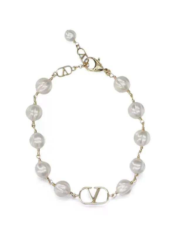 Valentino Garavani Vlogo Signature Faux-pearl Bracelet - Gold