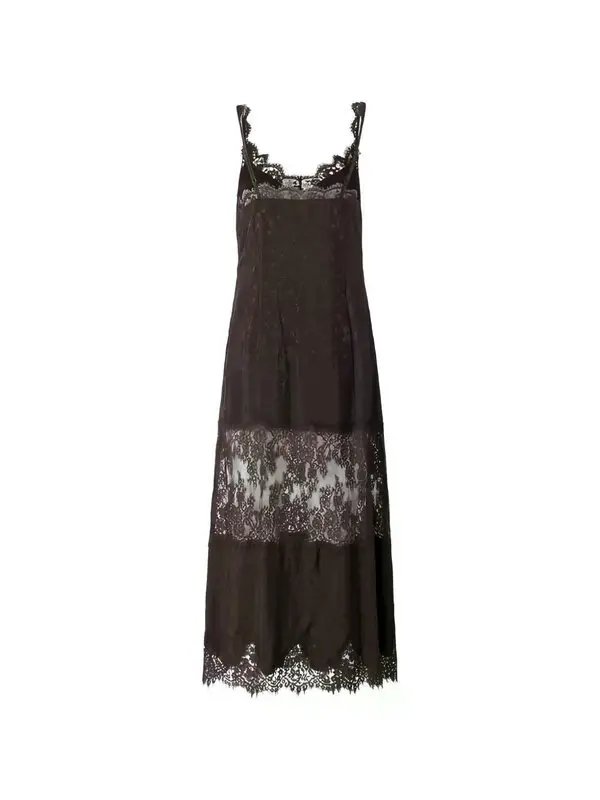 Pinko Lace-trimmed Tiered Dress - Black