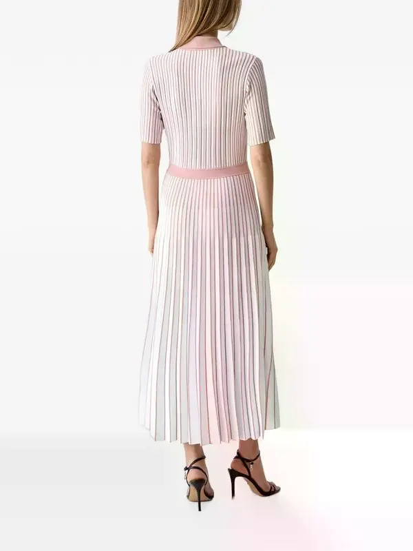 Karl Lagerfeld Striped Pleated Midi Dress