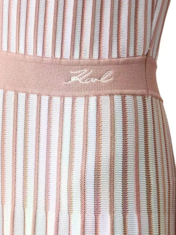 Karl Lagerfeld Striped Pleated Midi Dress