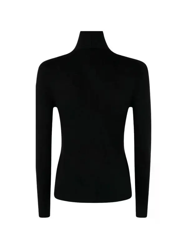 P.a.r.o.s.h Tie-neck Ribbed-knit Sweater - Black