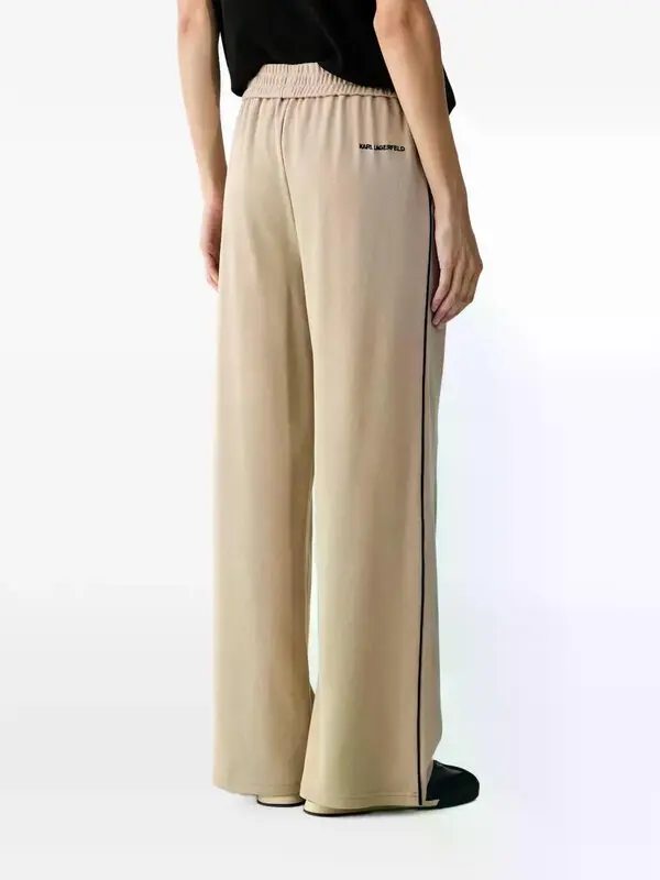 Karl Lagerfeld Logo-patch Side-stripe Track Pants - Neutrals