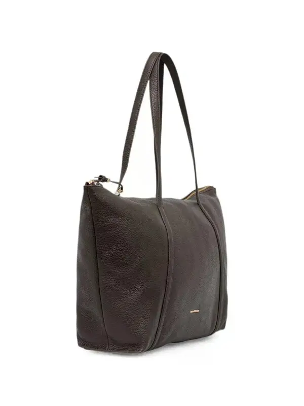 COCCINELLE Grained Leather Tote Bag - Brown