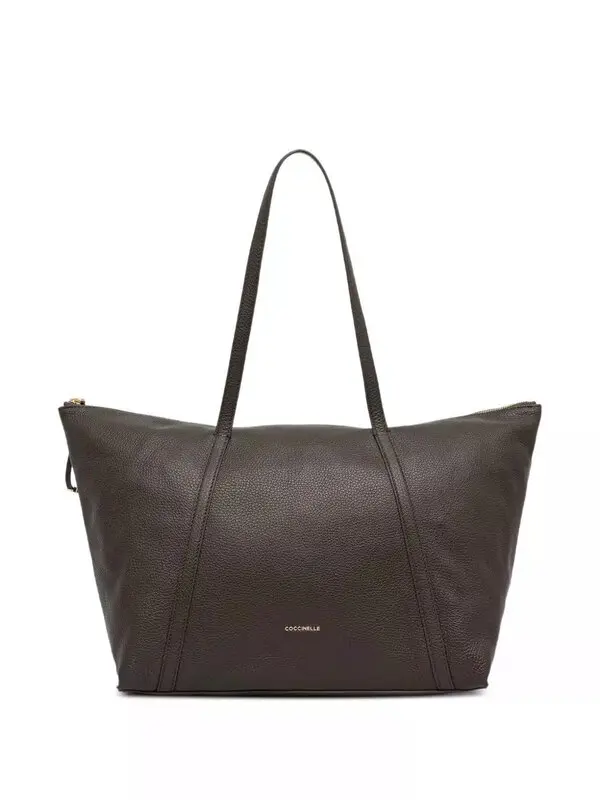 COCCINELLE Nory Grained-leather Tote Bag - Brown