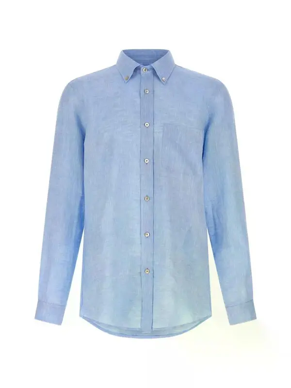 RIVIERA Button-down Linen Shirt - Blue