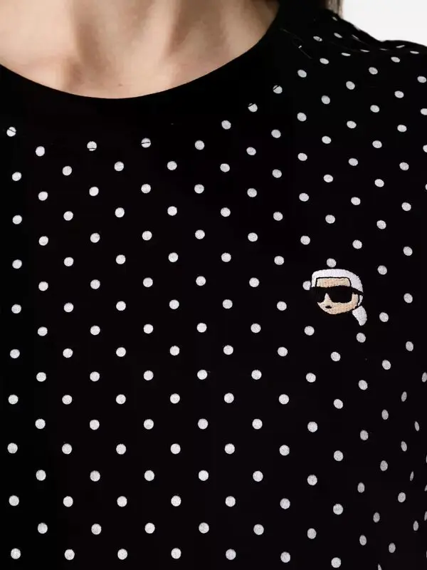 Karl Lagerfeld Polka-dot Logo-patch T-shirt