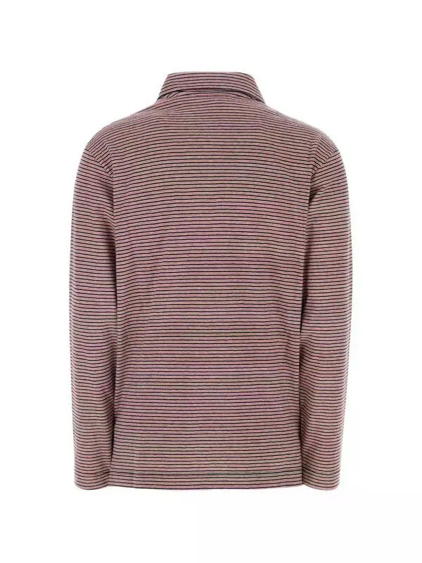JIL SANDER Striped Long-sleeve Polo Shirt