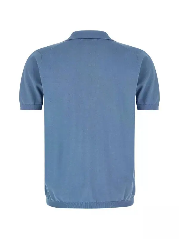RIVIERA Open-collar Short-sleeve Polo Shirt - Blue