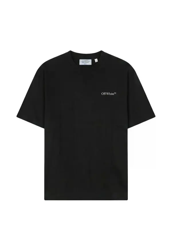 Off-White Logo-embroidered Cotton T-shirt - Black