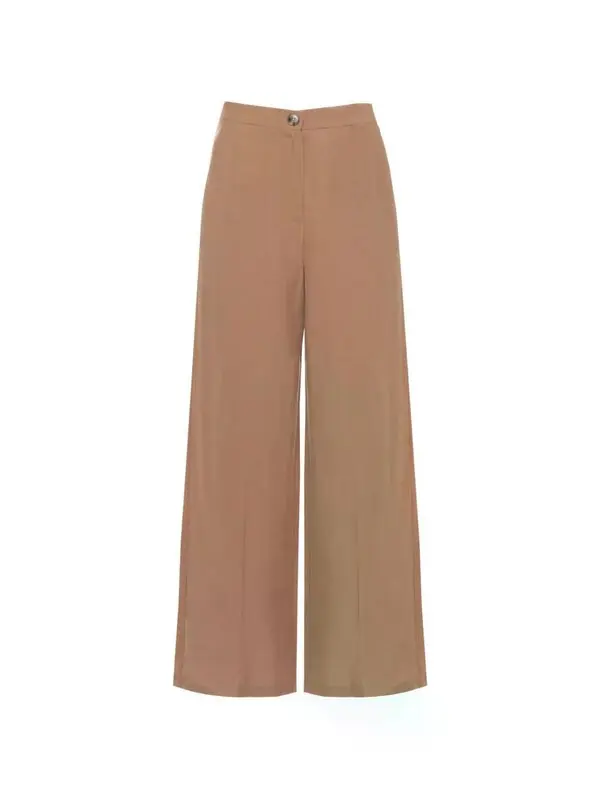 EMME Pressed-pleats Wide-leg Trousers - Neutrals