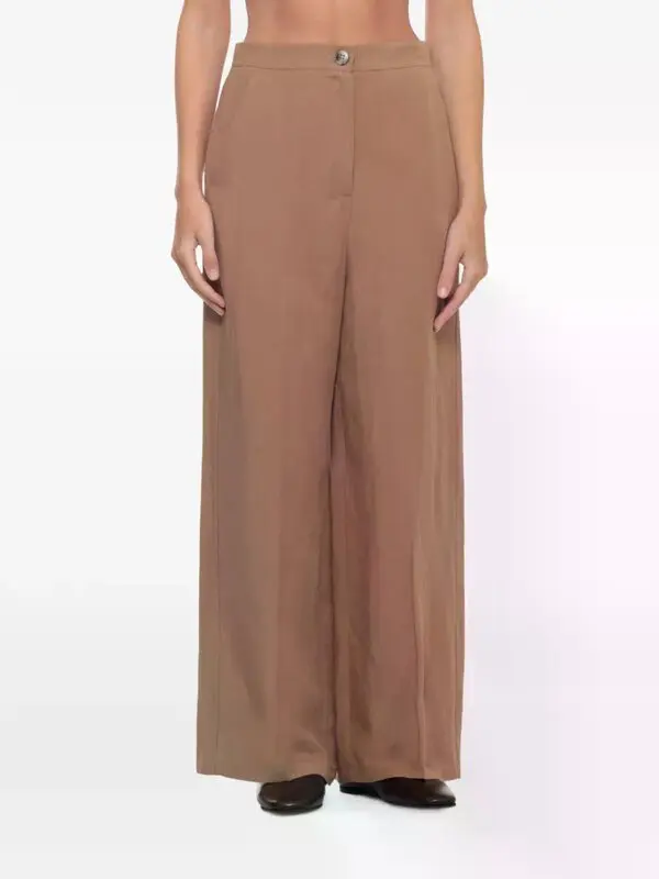 EMME Pressed Pleats Wide-leg Trousers