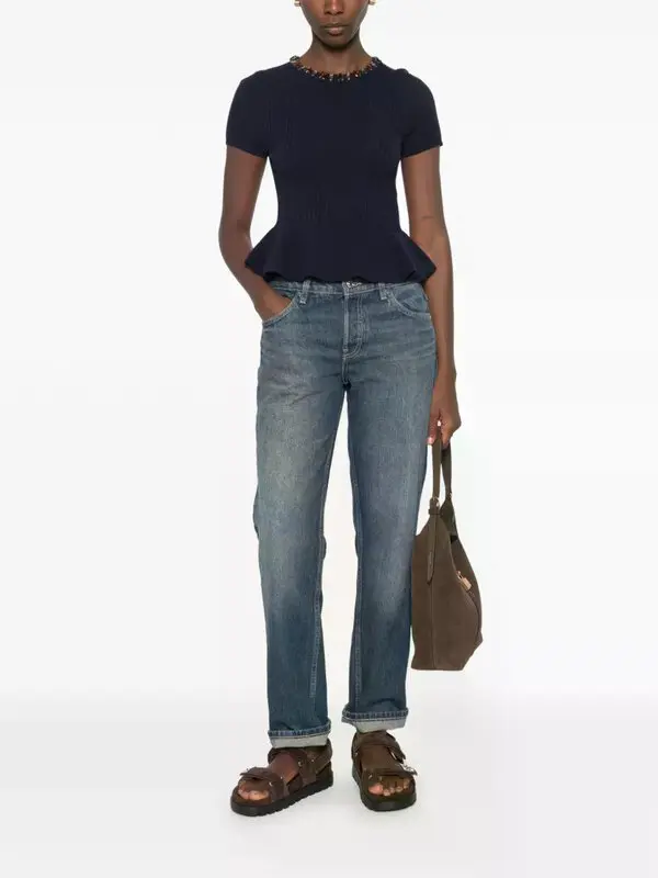 Sandro Crystal-embellished Short-sleeve Top