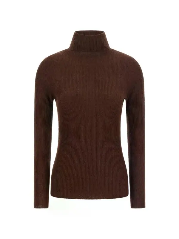 Fabiana Filippi Ribbed-knit Turtleneck Sweater - Brown