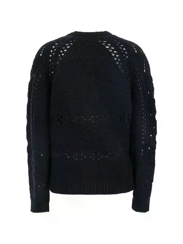 MARANT ETOILE Bobble-knit Pointelle-trim Sweater - Black
