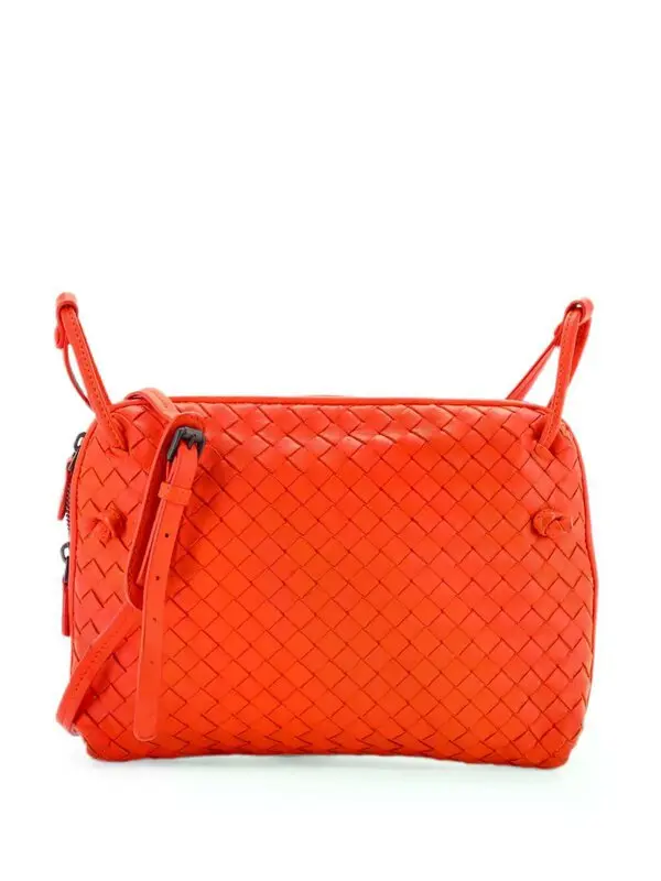 Bottega Veneta Nodini Intrecciato Nappa Small Crossbody Bag - Orange