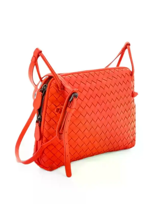 Bottega Veneta Nodini Intrecciato Nappa Small Crossbody Bag - Orange