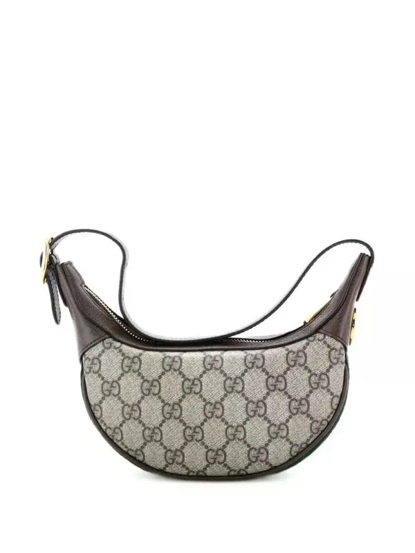 Gucci Ophidia Half Moon Mini Hobo Bag In Gg Coated Canvas