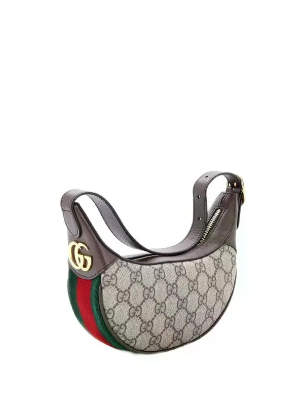 Gucci Ophidia Half Moon Mini Hobo Bag In Gg Coated Canvas