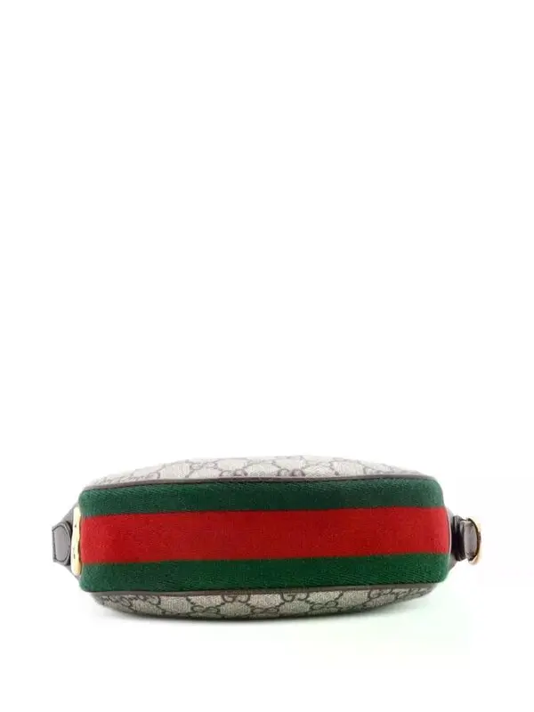 Gucci Ophidia Half Moon Mini Hobo Bag In Gg Coated Canvas