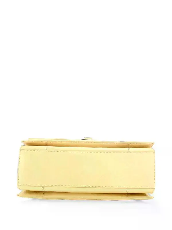 Balenciaga Crush Chain Flap Bag Quilted Crushed Calfskin Medium Shoulder Bag - Yellow