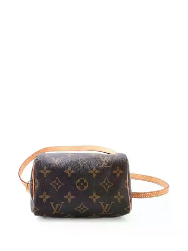 LOUIS VUITTON Speedy Bandouliere Monogram Canvas Nano Crossbody Bag - Brown