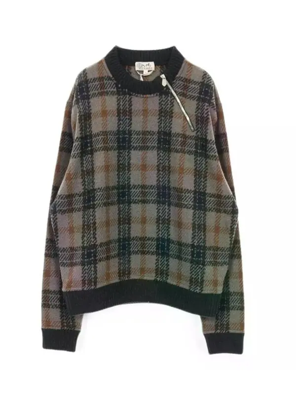 Hermès Check Quarter-zip Sweater