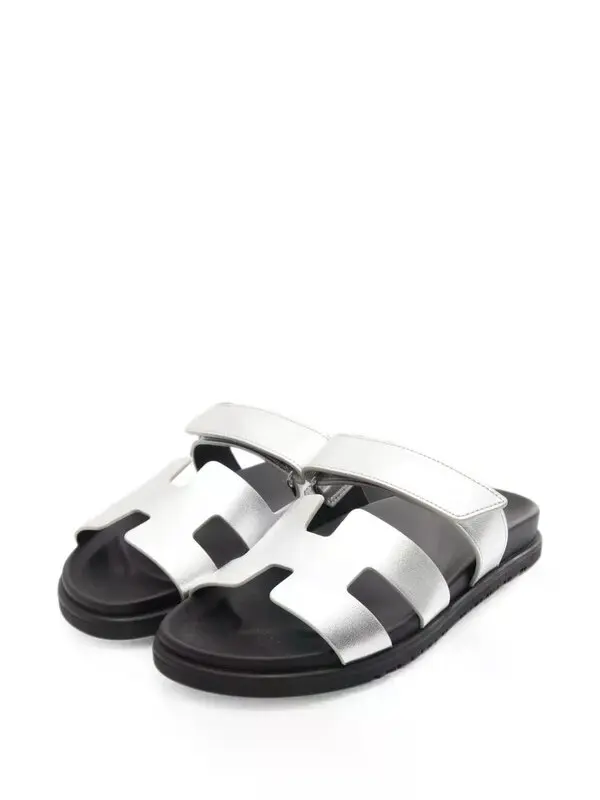 Hermès 2020s Siffle Touch-strap Slide Sandals - Silver