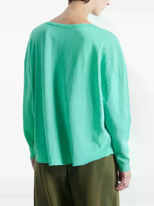 American Vintage Sonoma V-neck Long Sleeve T-shirt - Green