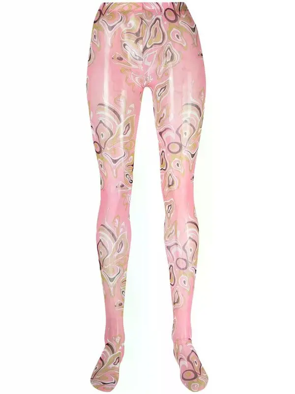 Emilio Pucci Africana-print Elasticated-waist Tights - Pink