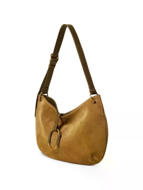 TWINSET Round Suede Shoulder Bag - Neutrals