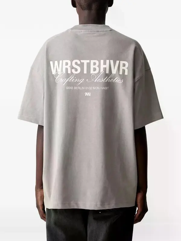 WRSTBHVR Logo-print Drop Shoulder T-shirt