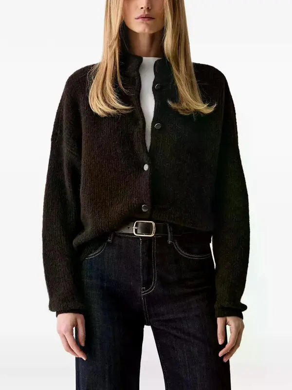 GESTUZ Alphagz Ribbed-knit Cardigan - Brown