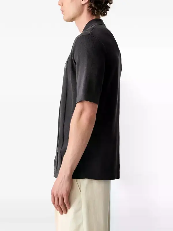 Fred Perry Vertical-ribbed Embroidered-logo Shirt