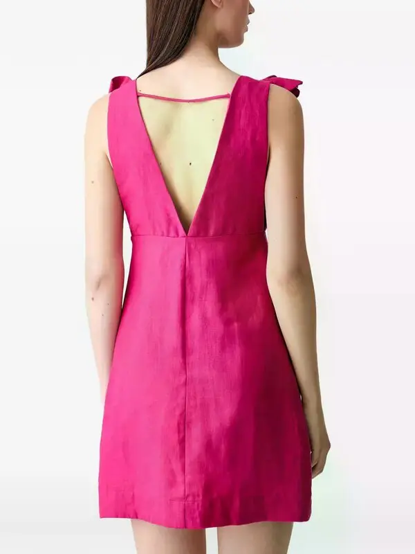 Farm Rio Floral-appliqué Sleeveless Mini Dress - Pink