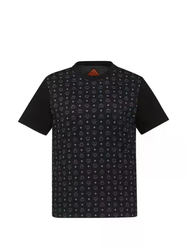 Mcm Monogram-print Panelled T-shirt - Black