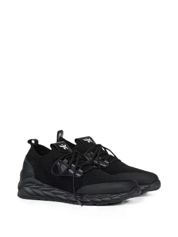 Mcm Logo-patch Knit Sneakers - Black