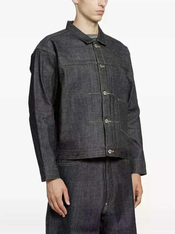 TAIGA TAKAHASHI Lot.703 Pleated Denim Jacket - Blue