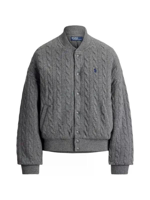 Polo Ralph Lauren Cable-knit Bomber Jacket - Grey
