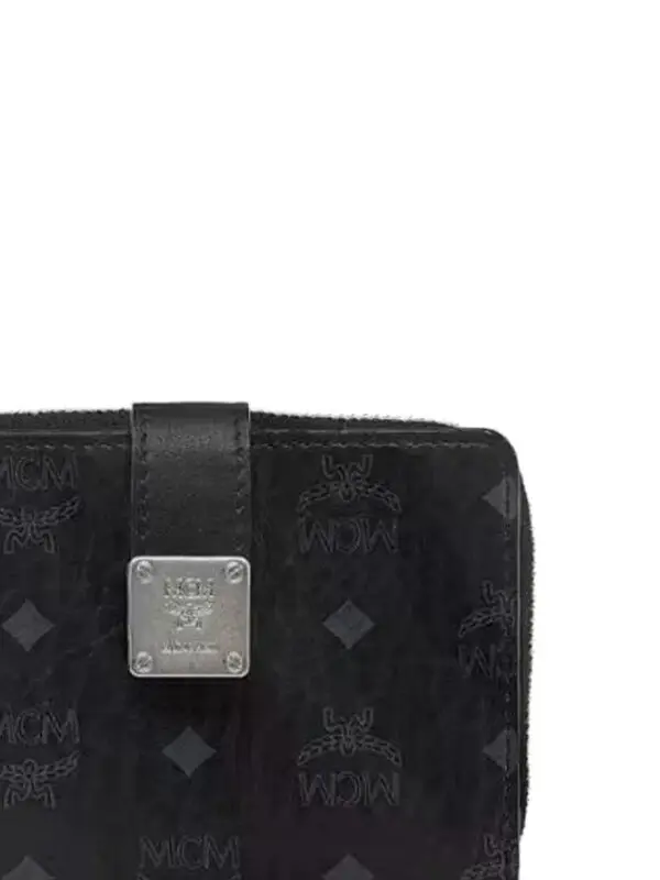 Mcm Visetos-print Logo-plaque Wallet