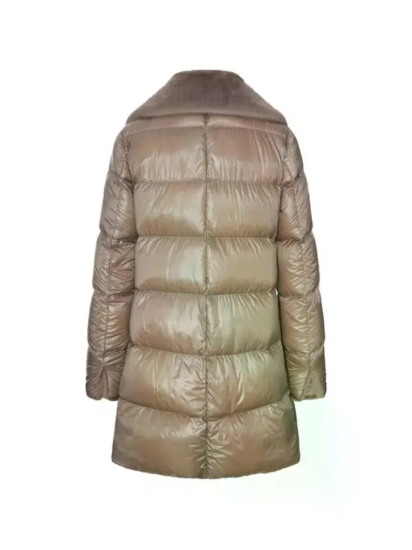 Herno Quilted Faux Fur Collar Jacket - Neutrals