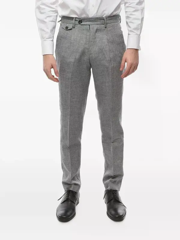 CRUNA Houndstooth Pattern Tailored Trousers - White
