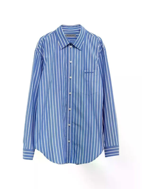 Balenciaga Logo-embroidered Shirt - Blue