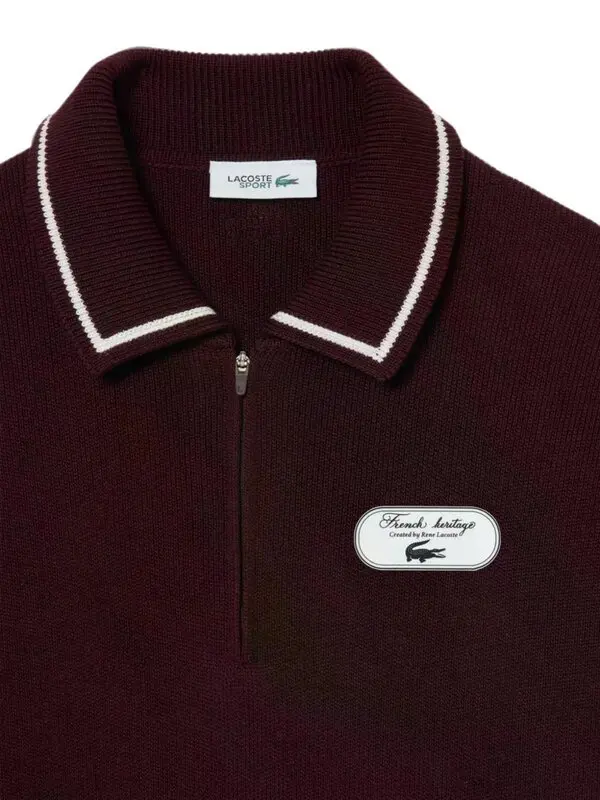 Lacoste Zipped Polo Collar Sweater