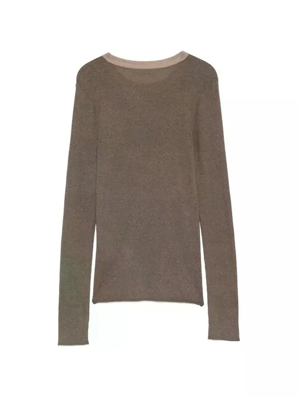 6397 Contrast Trim Fine-knit Sweater