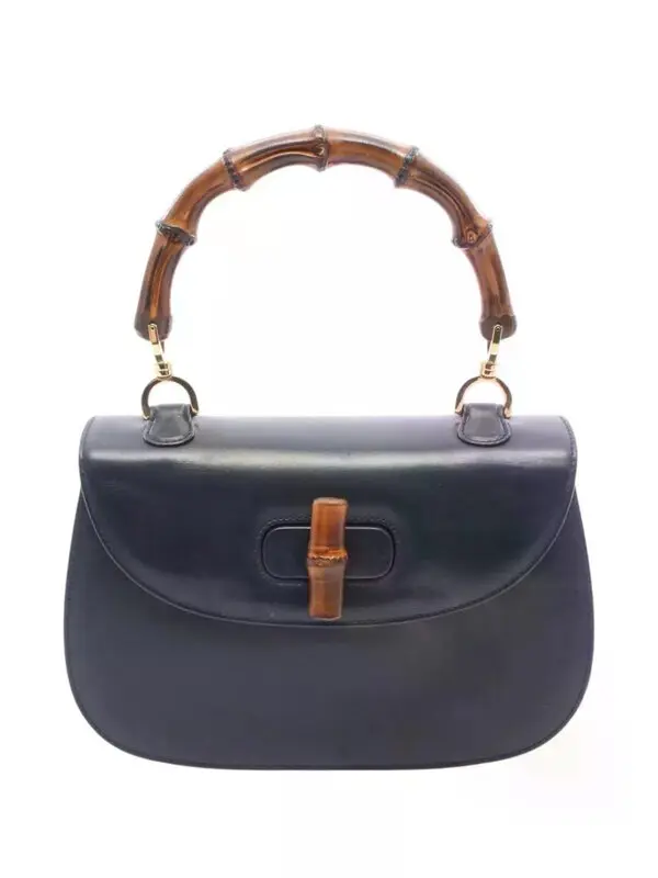 Gucci 20th Century Calfskin Bamboo Night Satchel - Blue