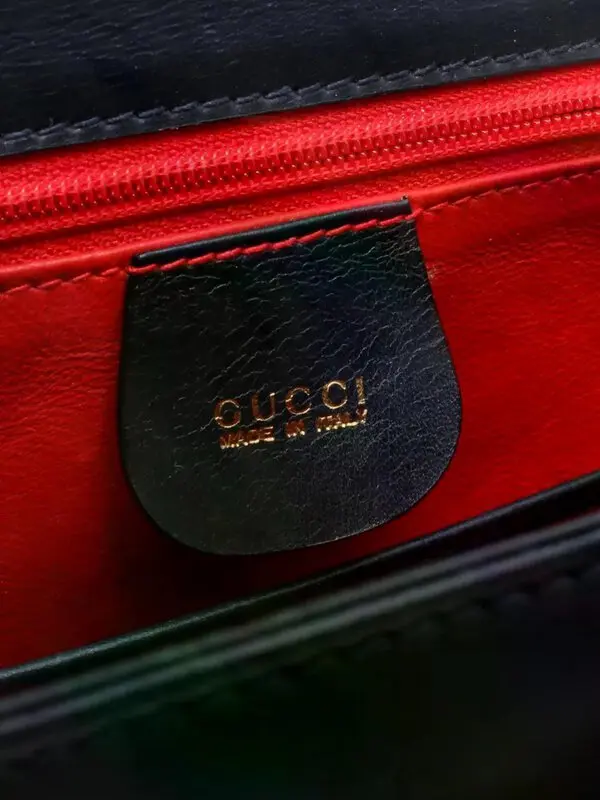 Gucci Calfskin Bamboo Night Satchel - Blue