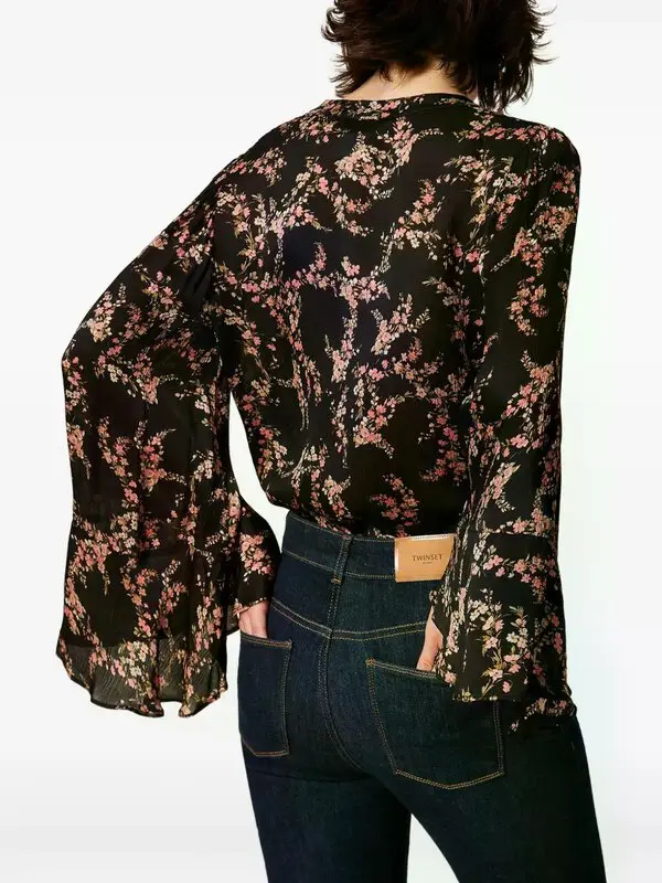 TWINSET Floral Print Créponne Blouse
