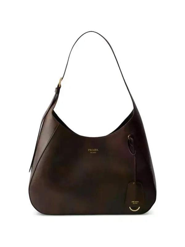Prada Large Leather Bag - Brown